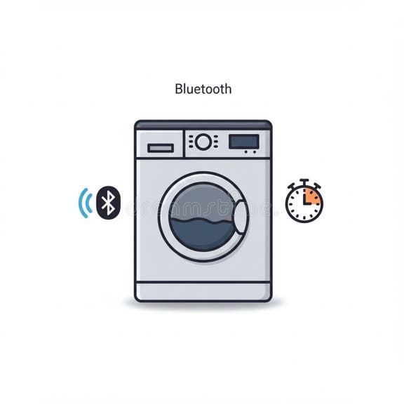 Illustration of a Modern Front-loading Washing Machine with a Circular ...