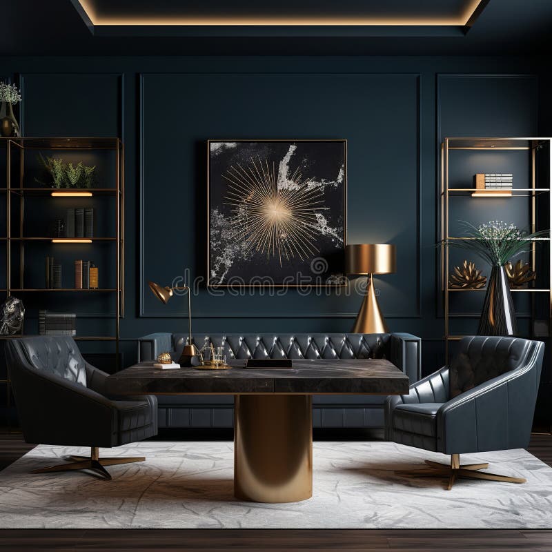 Illustration of Modern Interior Design for Home Office Interior Deta ...