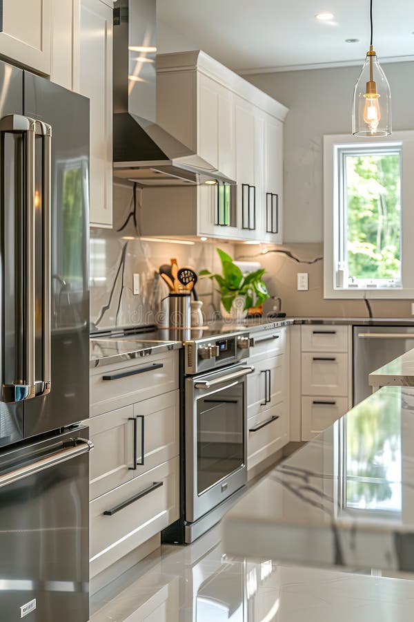 Illustration of a Modern Kitchen in Bright Tones. Looks Comfortable ...