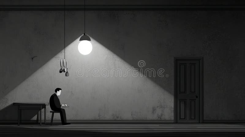 Illustration of a Modern Kitchen Design Silhouette Featuring a Dining ...