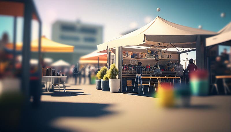 Modern Market Created with Generative AI Technology Stock Illustration ...