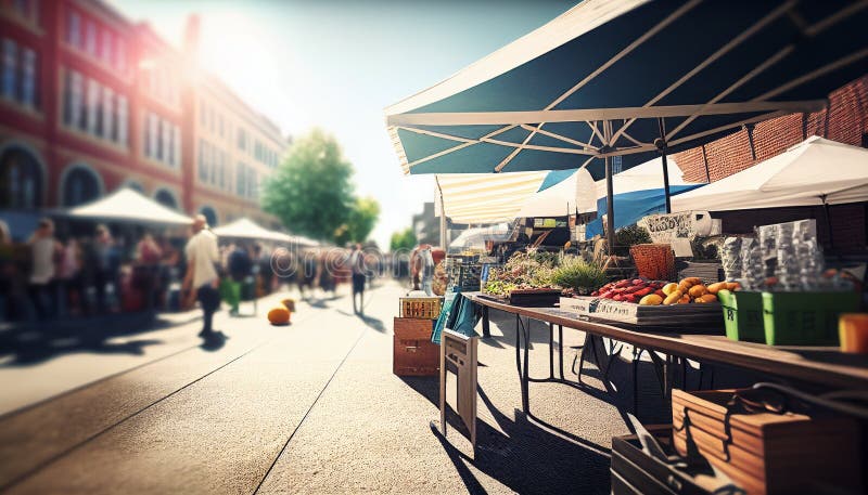 Modern Market Created with Generative AI Technology Stock Illustration ...