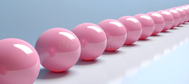Illustration in Modern Minimalist Style with Pink Balls Stock ...