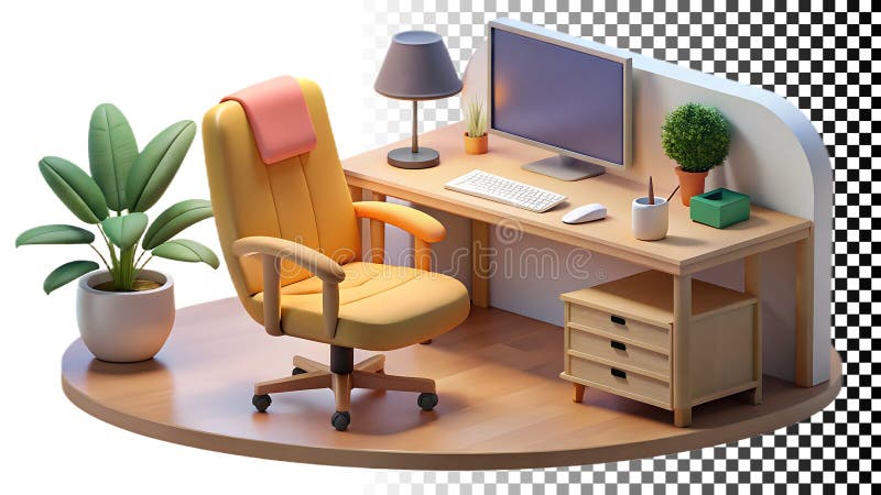 Modern Office Workspace, Productive Work Study Graphic Space Png ...