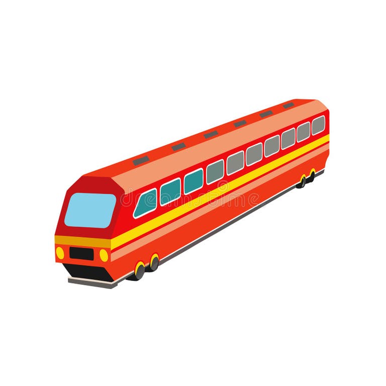 Modern High-speed Train Vector Illustration on White Background Stock ...