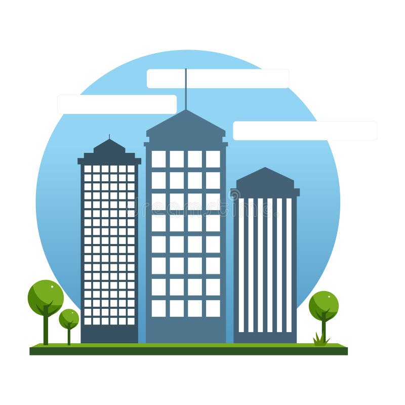 Modern Skyscraper Building Icon. City Architecture Urban and Metropolis ...