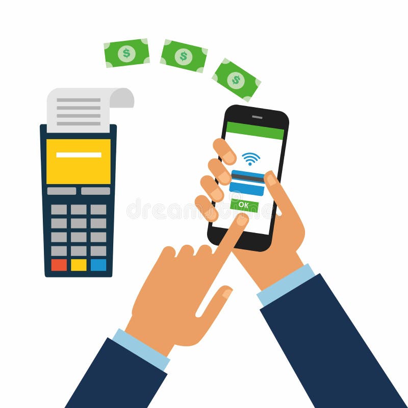 Smartphone Processing of Mobile Payments Stock Vector - Illustration of ...
