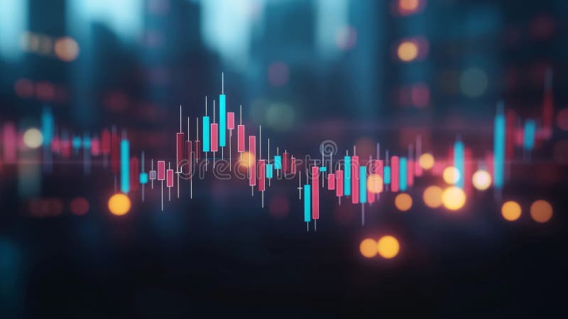 An Illustration of the Modern Stock Exchange with a Chart and Numbers ...