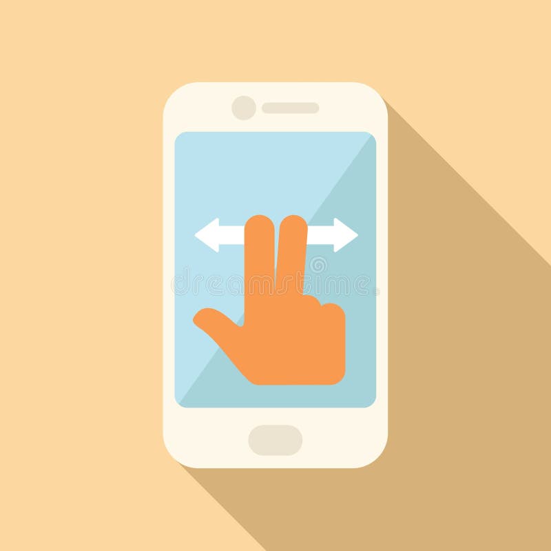 Flat Design Vector of a Hand Performing a Swipe Gesture on a Smartphone ...
