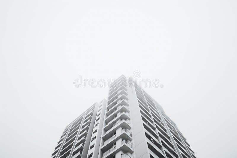 White Modern Building on White Background with Copyspace Stock ...