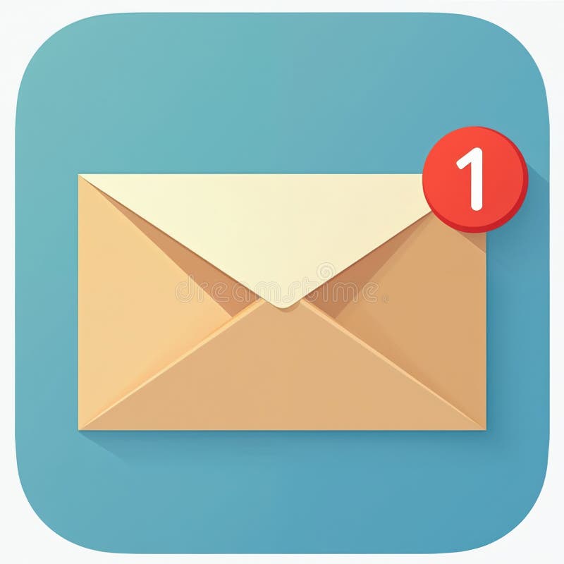 Illustration of a Modern You Got Mail Symbol. Digital Envelope with ...