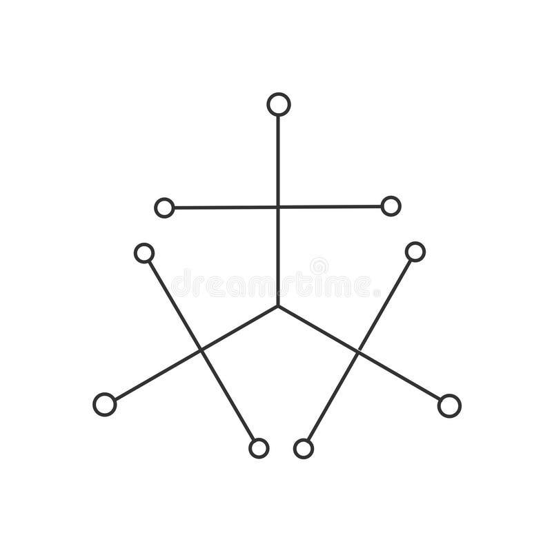 Illustration of Molecul with Line Flow, Node To Node. Stock ...