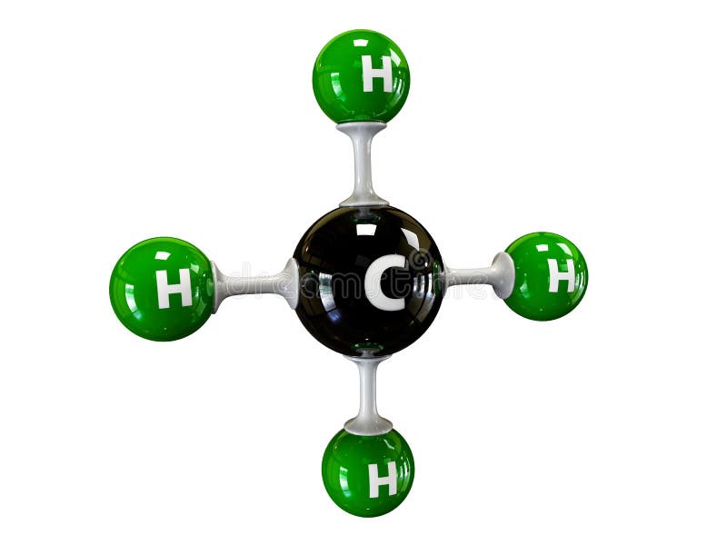 Illustration of Methane Molecule Isolated Grey Background Stock Photo ...