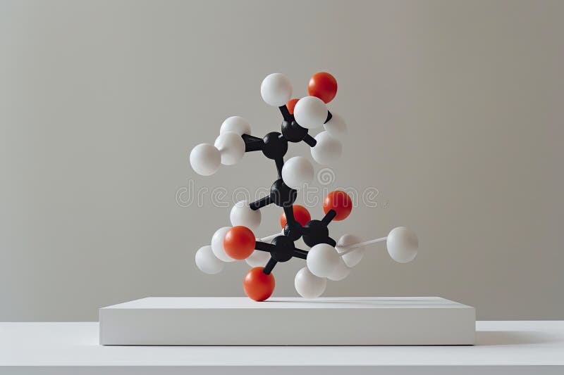Illustration of Molecule Model Abstract Molecule Model. Scientific ...