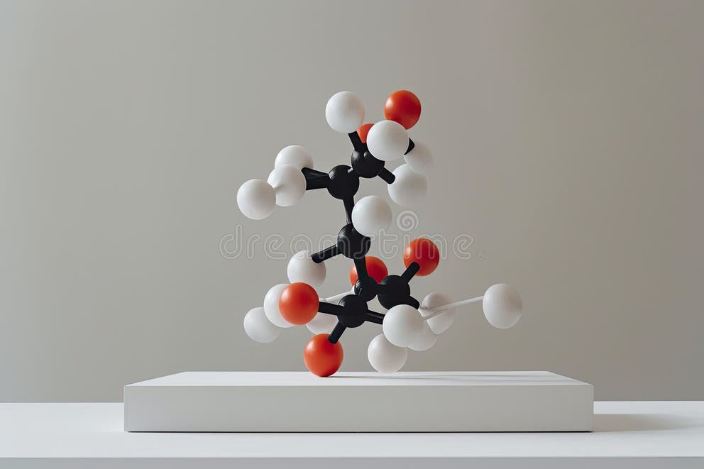 Illustration of Molecule Model Abstract Molecule Model. Scientific ...