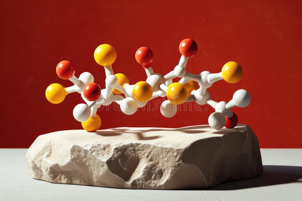 Illustration of Molecule Model Abstract Molecule Model. Scientific ...
