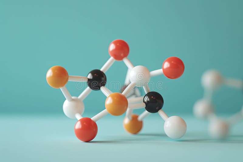 Illustration of Molecule Model Abstract Molecule Model. Scientific ...
