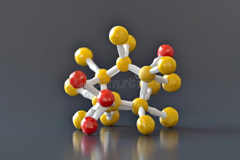 Illustration of Molecule Model Abstract Molecule Model. Scientific ...