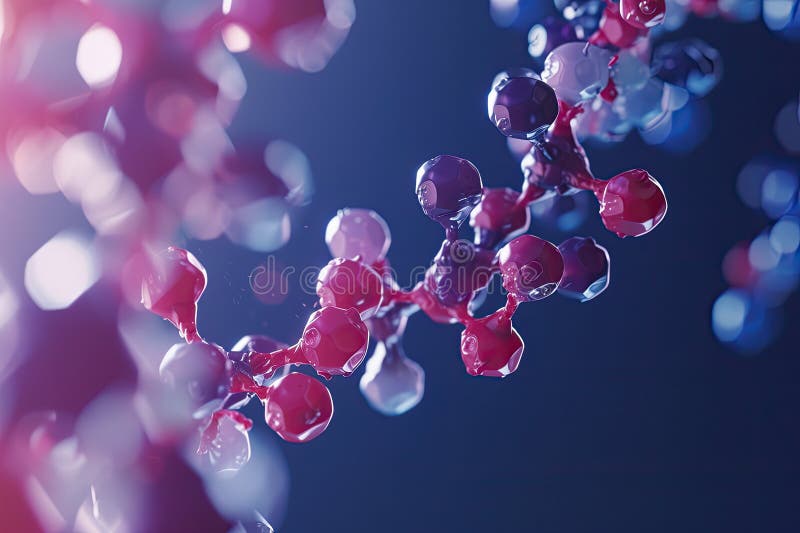 Illustration of Molecule Model Abstract Molecule Model. Scientific ...