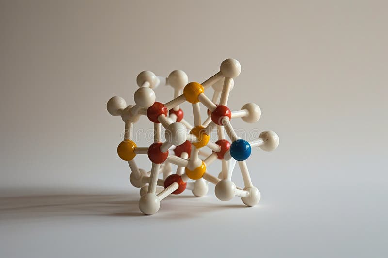 Illustration of Molecule Model Abstract Molecule Model. Scientific ...