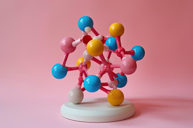Illustration of Molecule Model Abstract Molecule Model. Scientific ...