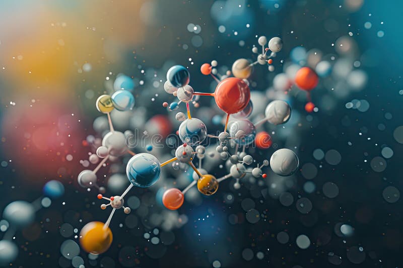 Illustration of Molecule Model Abstract Molecule Model. Scientific ...