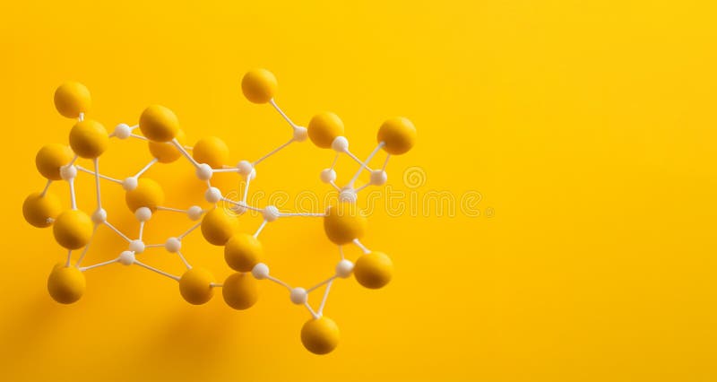 Illustration of Molecules on Yellow Background. Generative AI Stock ...