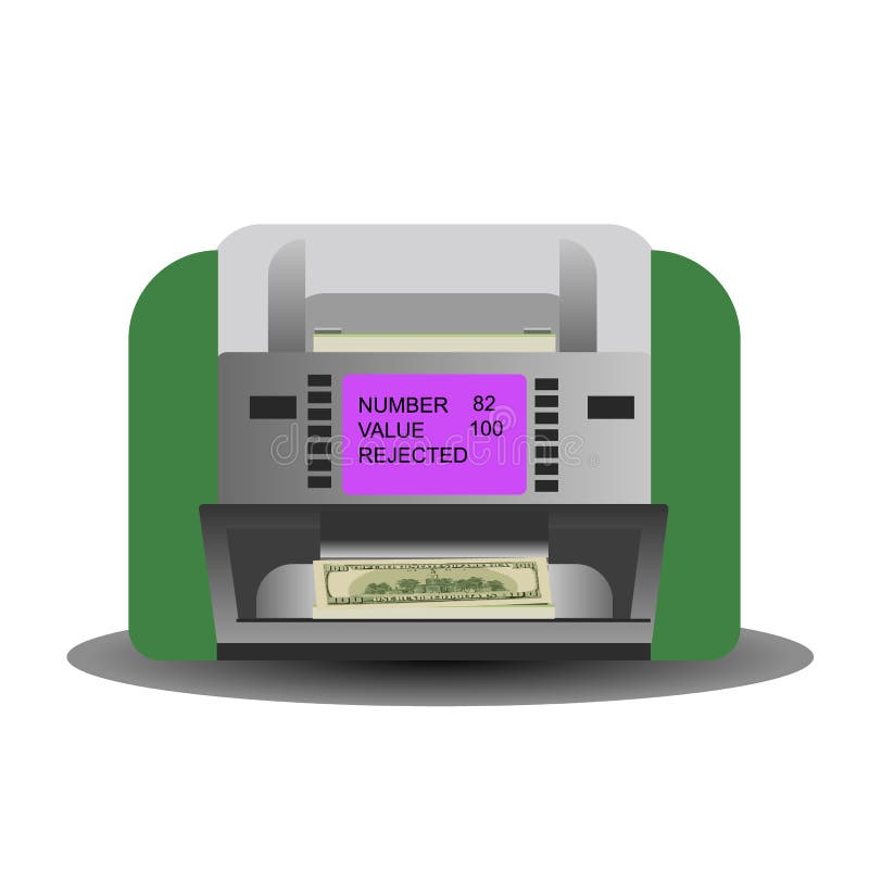 Illustration of a Money Counting Machine Currently Counting Cash. Stock ...