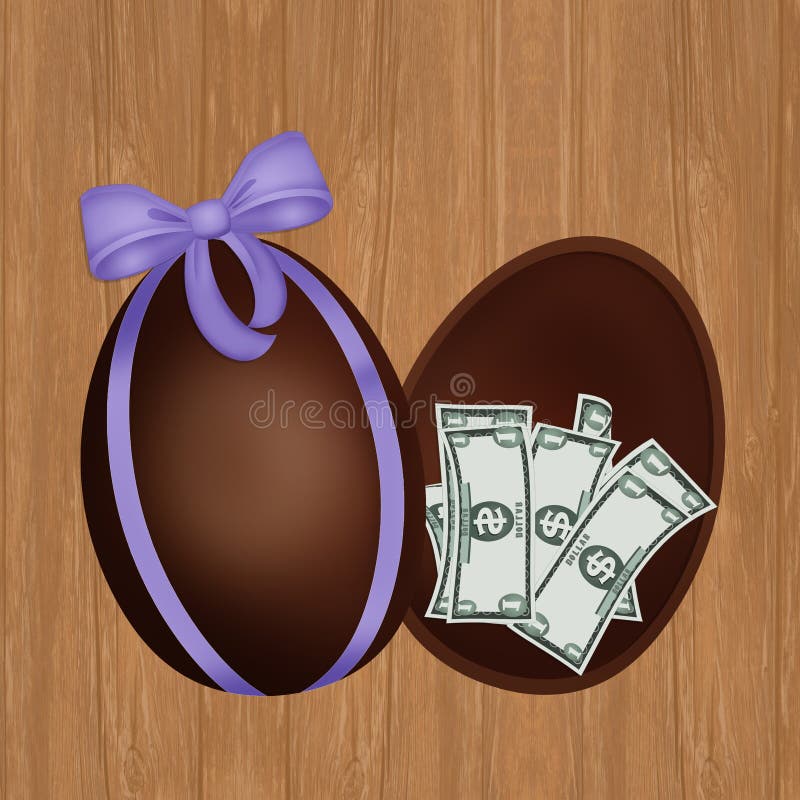 Money in the Easter egg stock illustration. Illustration of celebration ...