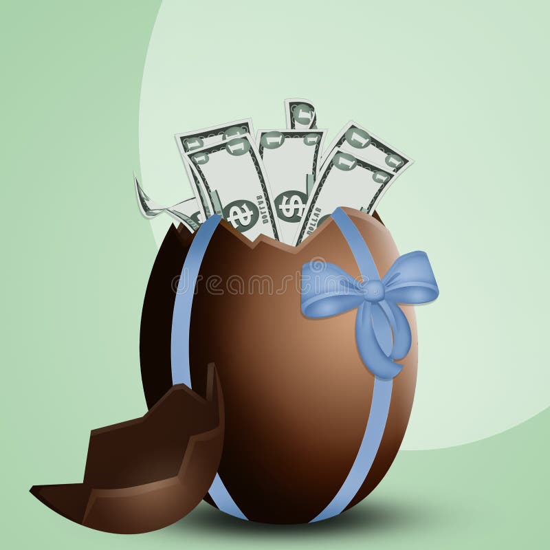 Money in the easter egg stock illustration. Illustration of easter ...