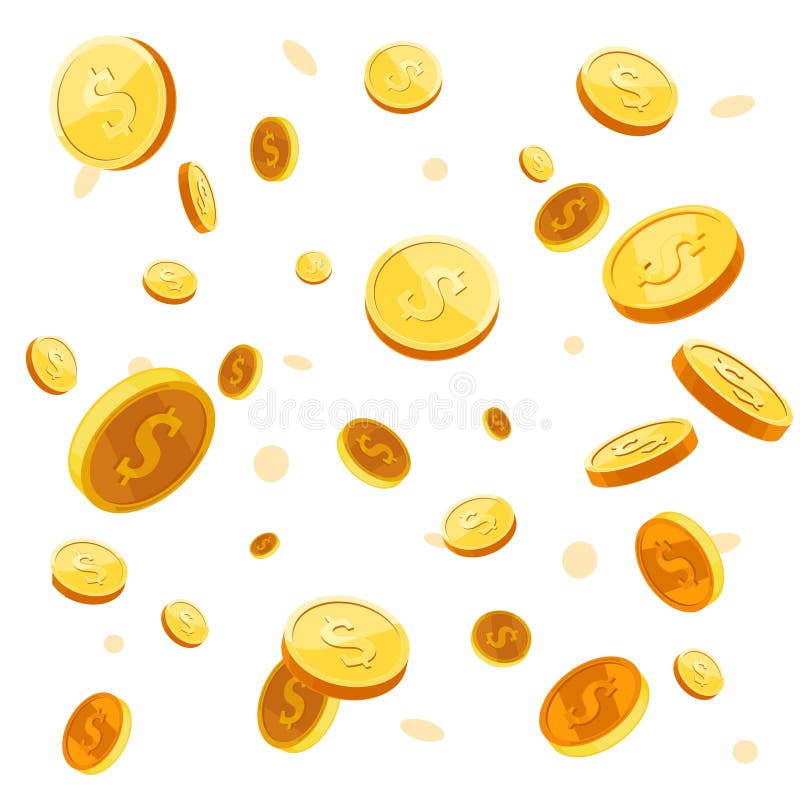 Illustration of Money Falling. Coins are Falling Stock Vector ...
