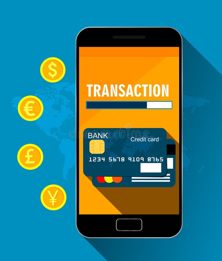 Money Transaction,business, Mobile Banking and Mobile Payment. Vector ...