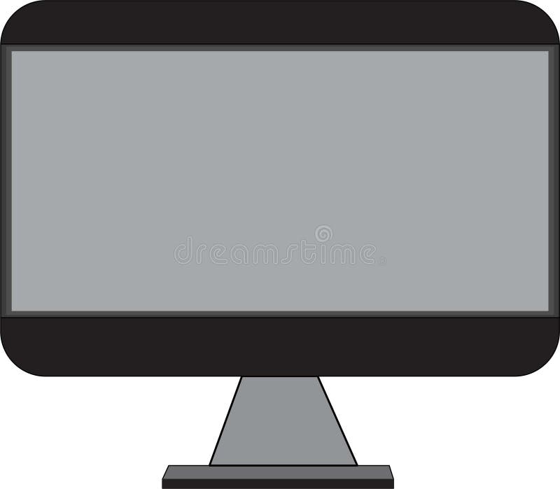 Illustration of Monitor with Blank Screen Icon Stock Vector ...