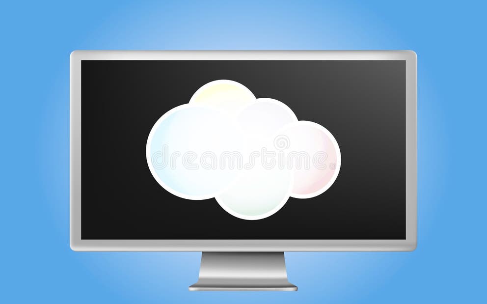 Cloud monitor stock vector. Illustration of flat, modern - 30163200