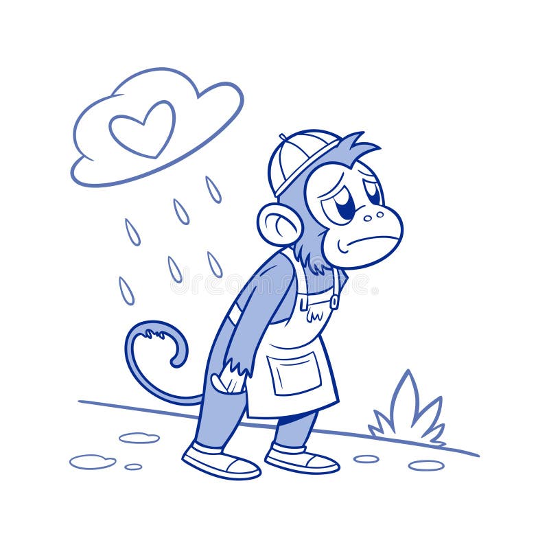 Illustration of Monkey Exploring while Under the Weather Stock ...