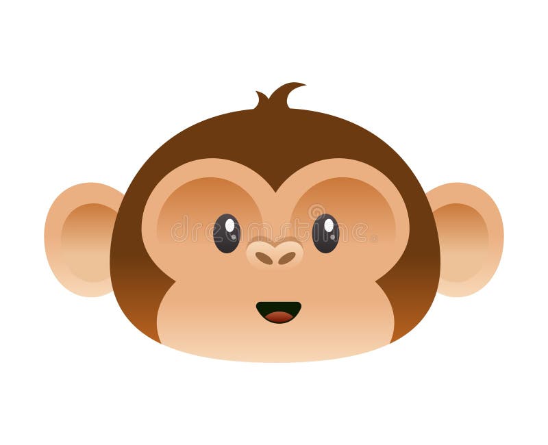 Illustration of a Monkey Head Stock Vector - Illustration of drawing ...