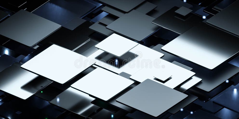 Illustration of a Monochromatic 3D Render of Cube Structures 3d Render ...