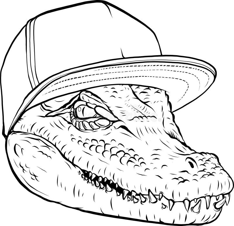 Illustration of Monochrome Crocodile Head Vector Mascot Design Stock ...