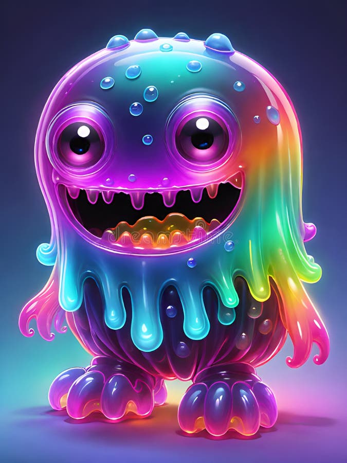 Illustration of Monster in Neon Shape Stock Illustration - Illustration ...