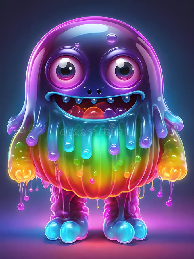 Illustration of Monster in Neon Shape Stock Illustration - Illustration ...