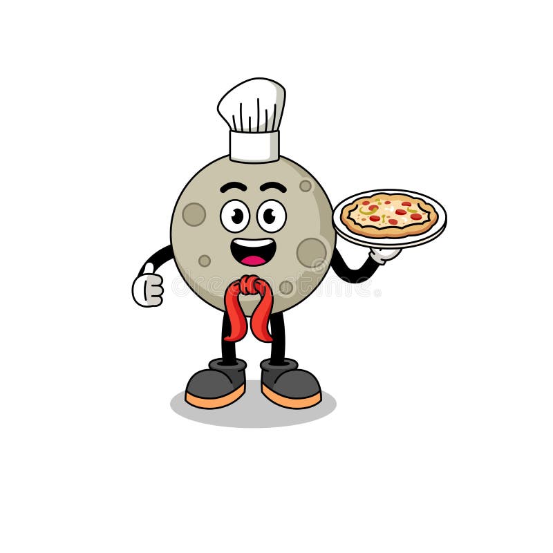 Illustration of Moon As an Italian Chef Stock Illustration ...