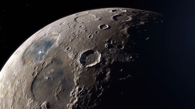 Moon and His Craters in Close View. 16:9 Scale. Generative AI (Real 300 ...