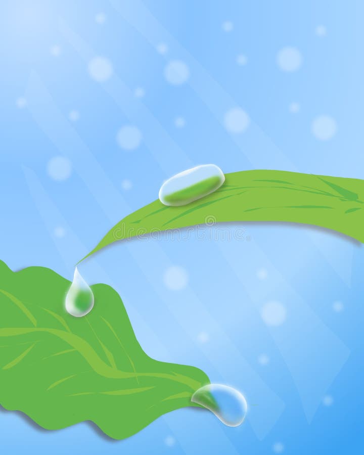 Illustration of Morning Dew Falling on a Leaf Stock Illustration ...