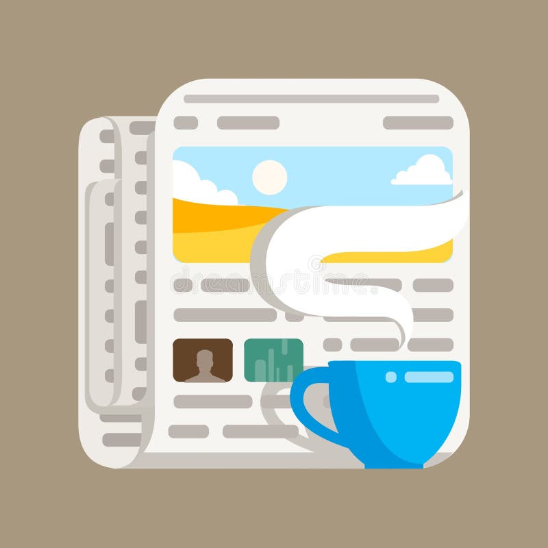 Illustration of Morning Newspaper with Coffee Stock Vector ...