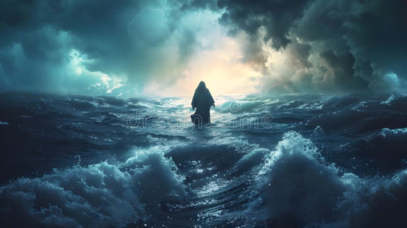 Illustration of Moses Splitting the Ocean Stock Illustration ...