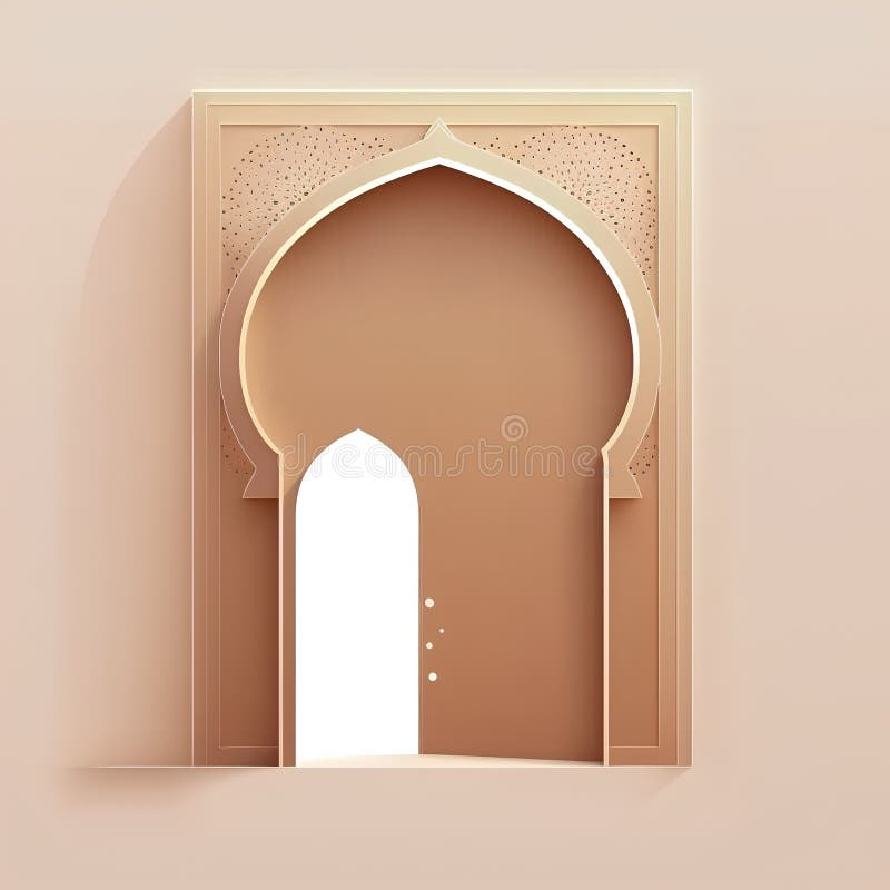 Illustration of Mosque Door with Light Coming through it. Eps 10 Vector ...