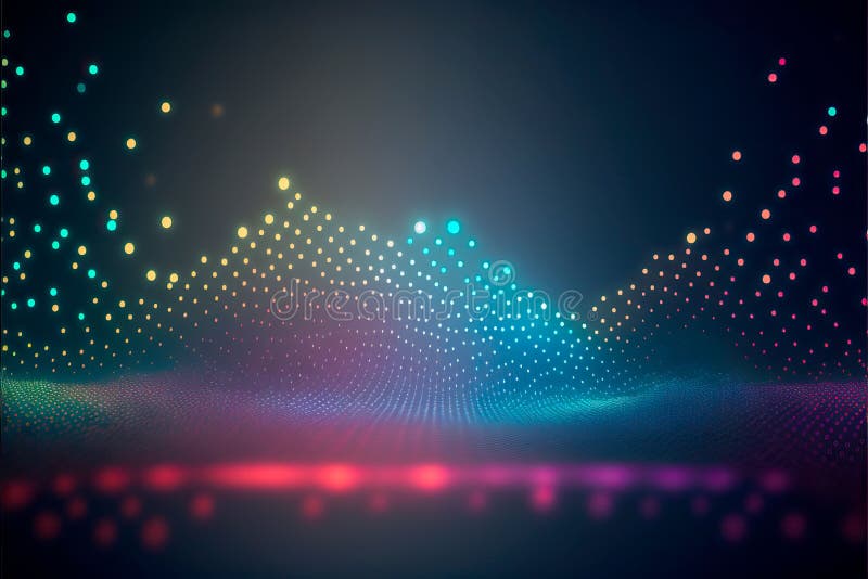 Illustration of Motion Waving Dots Texture with Glowing Particles ...
