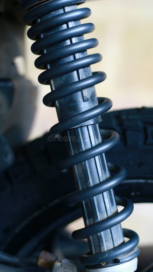 Motorcycle shock absorber. stock image. Image of machine - 306859589