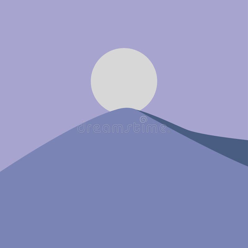 Illustration of Mountain Scenery at Night Stock Vector - Illustration ...