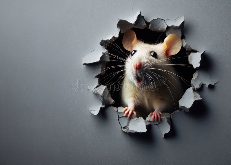 Illustration of a Mouse in the Shocked by Hole in the Wall Stock ...